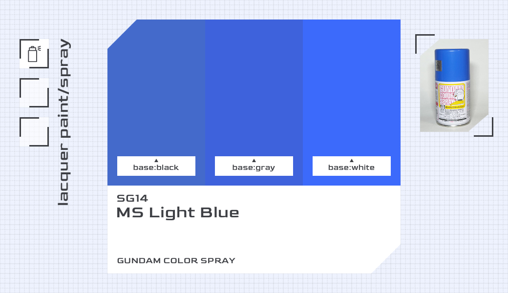 SG14 MSライトブルー｜ガンダムカラースプレー色比較・見本 | ズボプラ｜ズボラのプラモデル備忘録